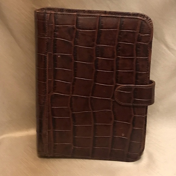 Wilsons Leather | Accessories | Wilson Crocco Embossed Brown Leather ...